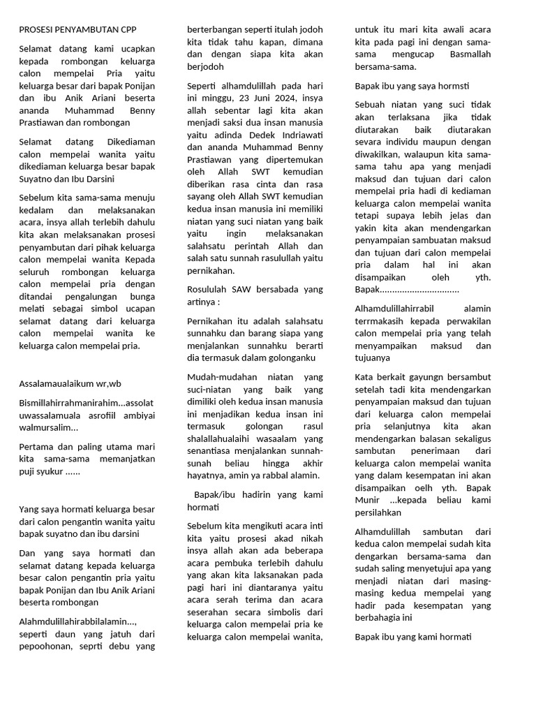 Prosesi Penyambutan CPP | PDF