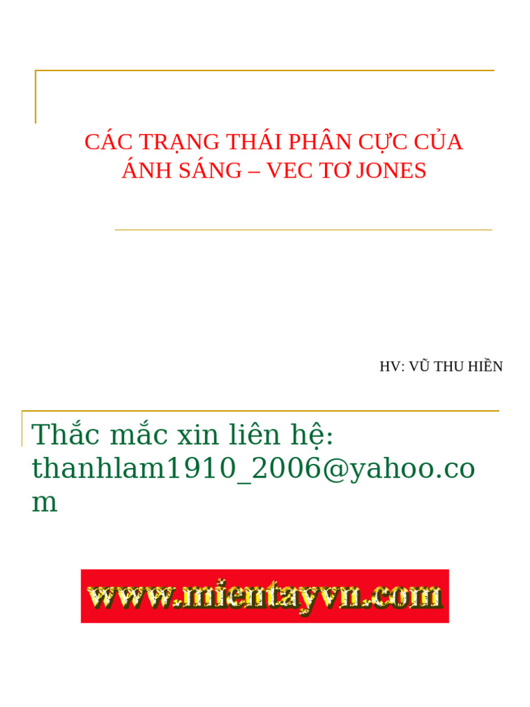 Cac Trang Thai Phan Cuc Cua Anh Sang Vecto JONES | PDF