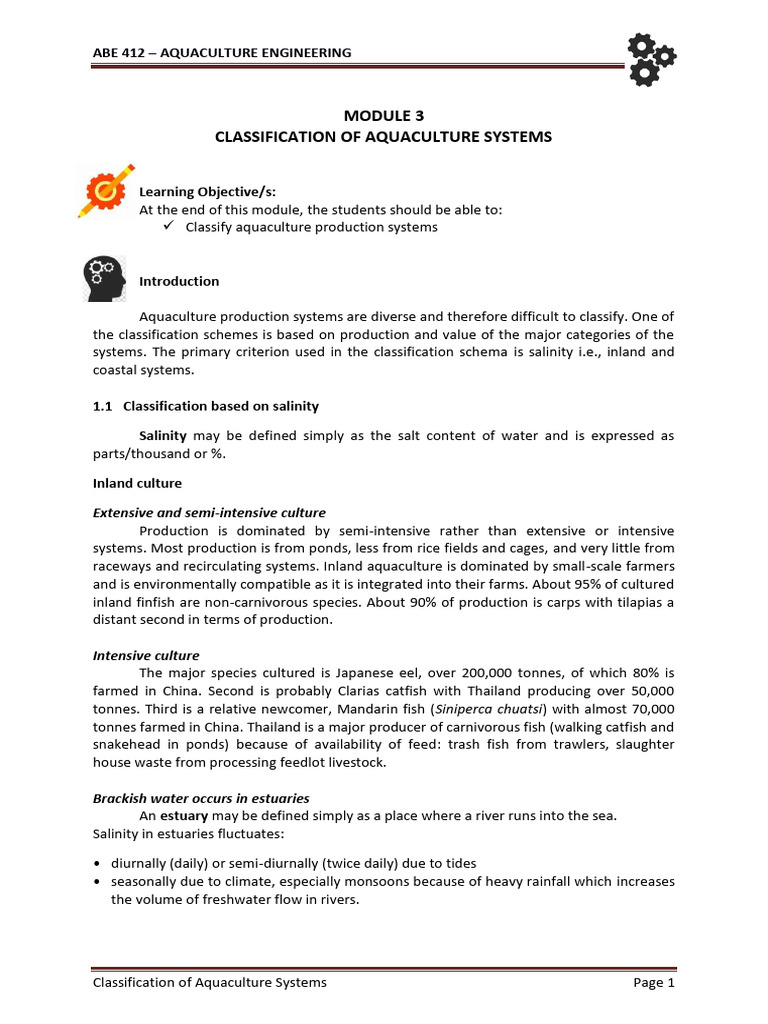 MODULE 3_Aquaculture Engineering | PDF