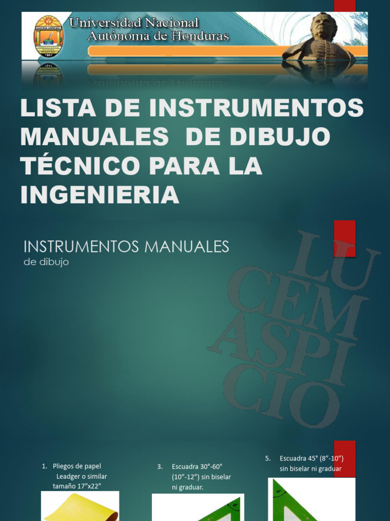 Lista de Instrumentos Manuales de Dibujo Tecnico para La Ingenieria | PDF