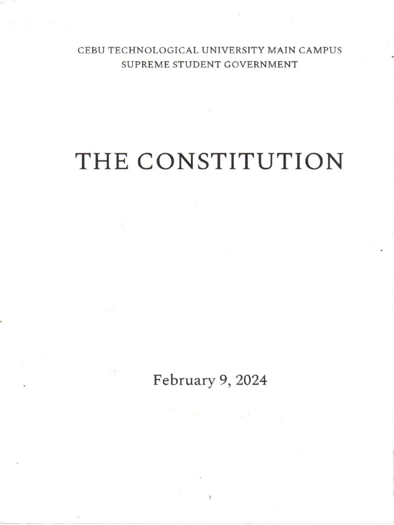 SSG The Constitution Thoughts | PDF