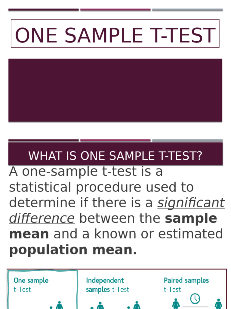 ONE SAMPLE t-test | PDF