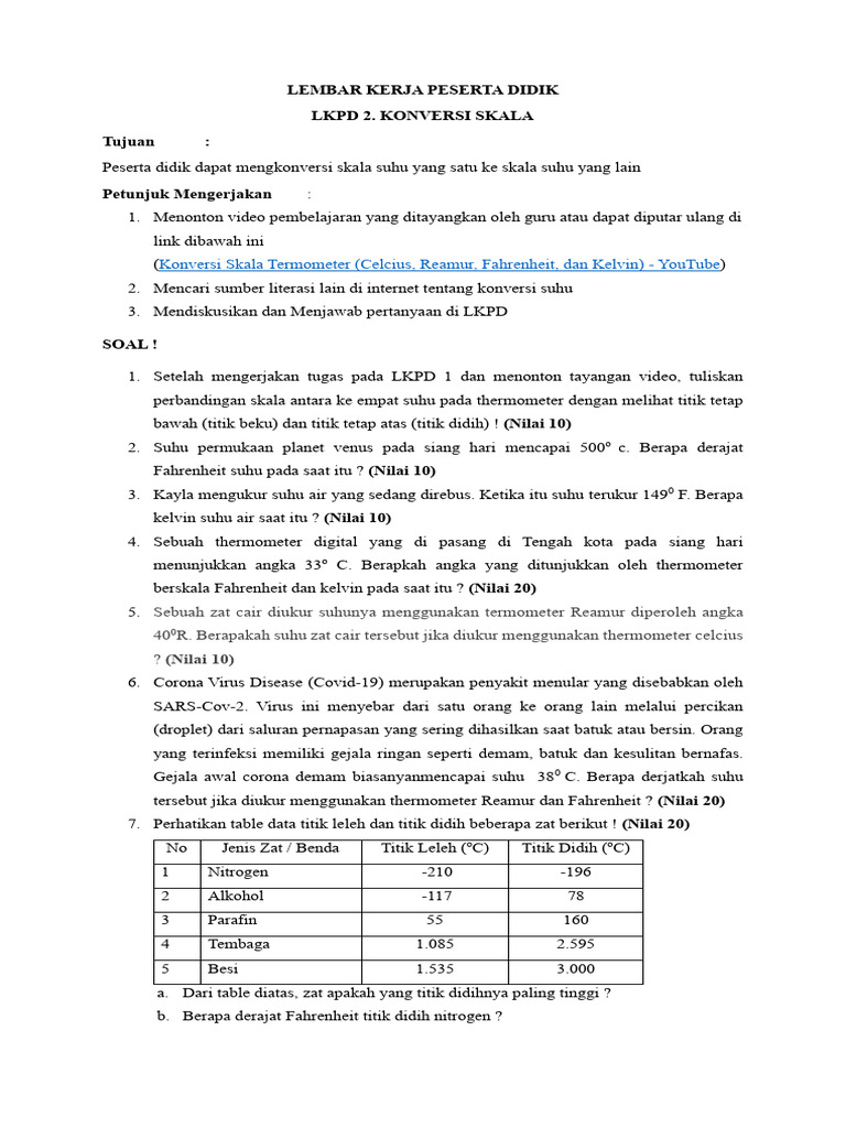 LKPD 2. Bab Suhu | PDF