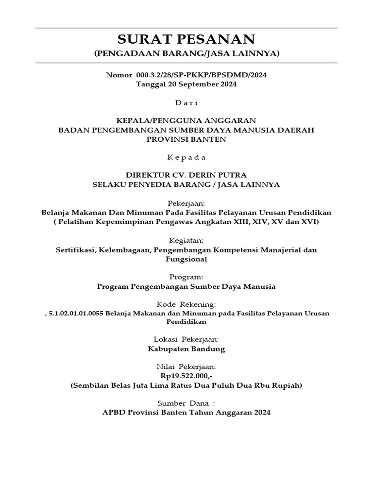 28 SP PKKP Mamin Stula - PKP 13141516 Dok Pendukung | PDF