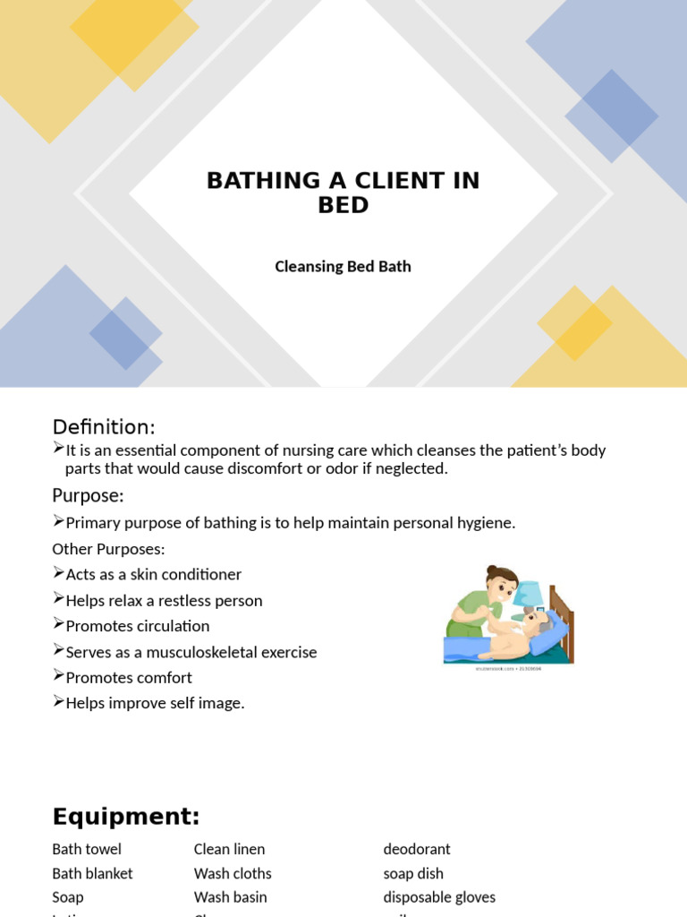 Bathing A Client in Bed | PDF | Wellness