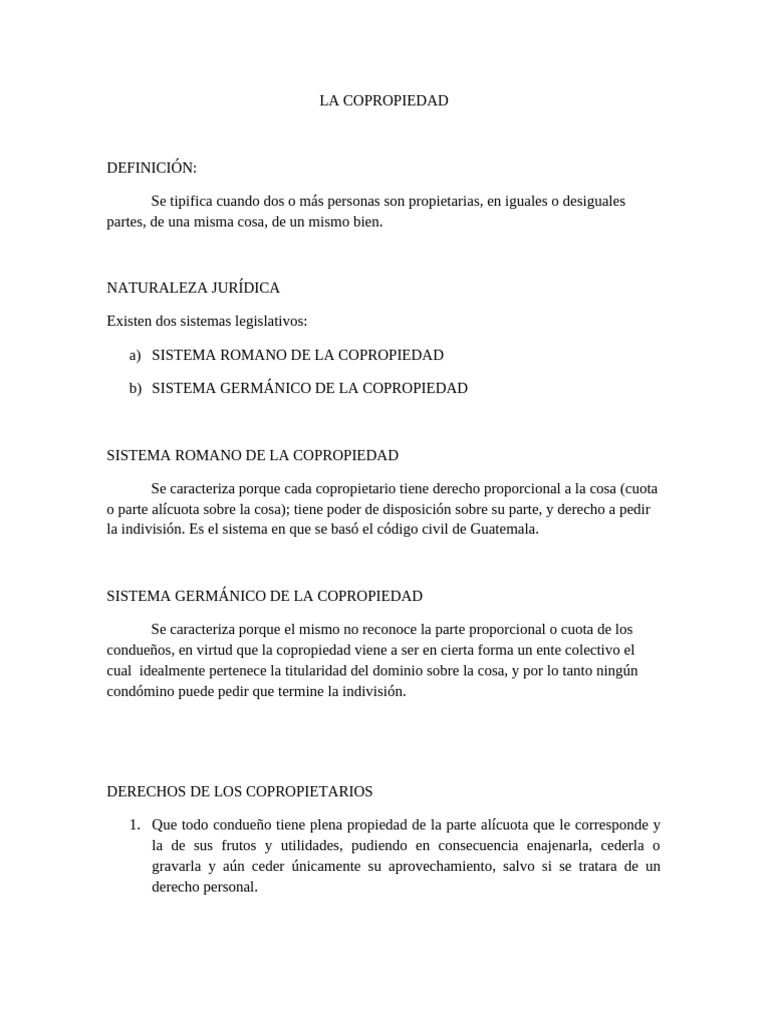 Copropiedad: Definición y Tipos Jurídicos | PDF | Condominio | Derecho