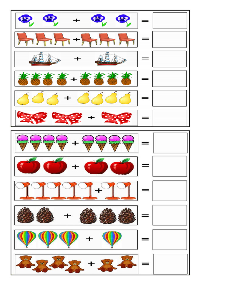 Additions Exercises For Kids | PDF