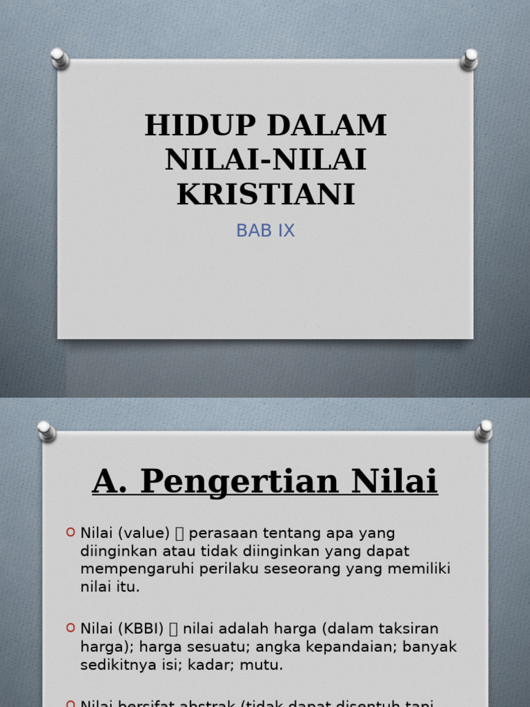 Hidup Dalam Dalam Nilai-Nilai Kristiani 8 | PDF
