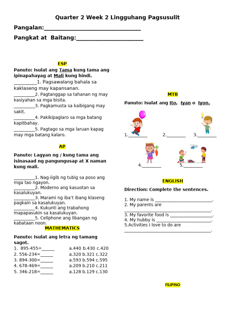 Q2 Week 2 Weekly Quiz | PDF