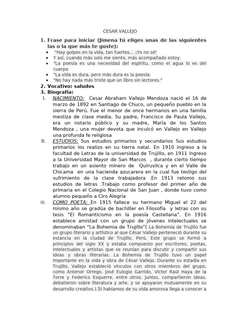 Cesar Vallejo | PDF