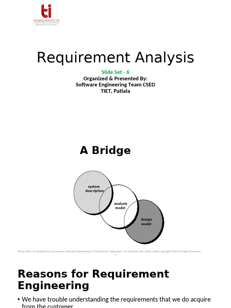 Slide Set 6 - Requirements Analysis | PDF