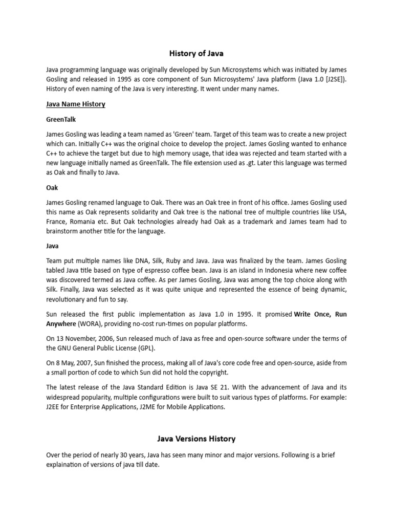 History of Java | PDF | Java Virtual Machine | Computers