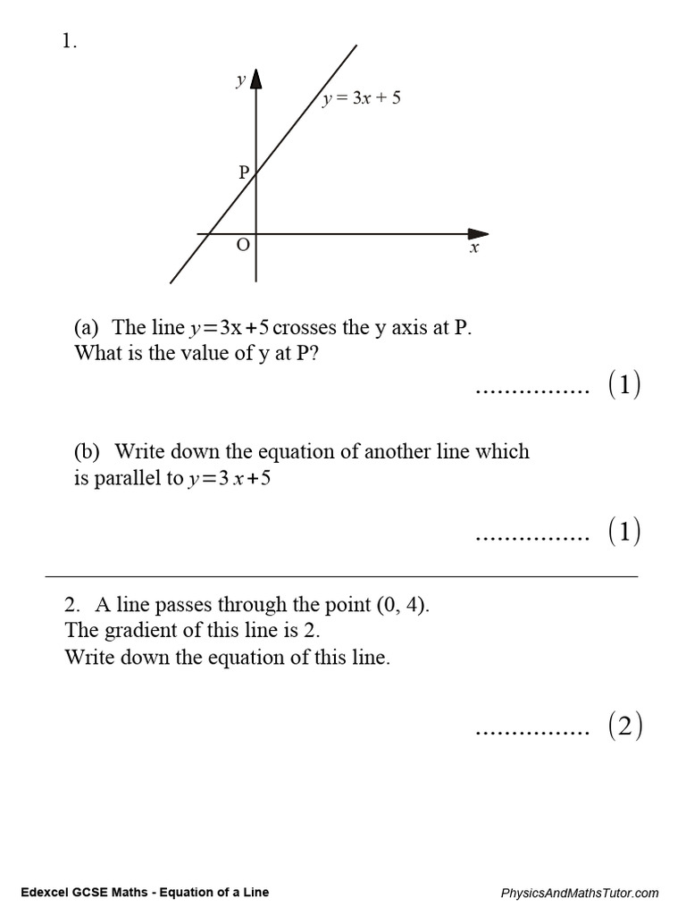Equation of A Line QP | PDF