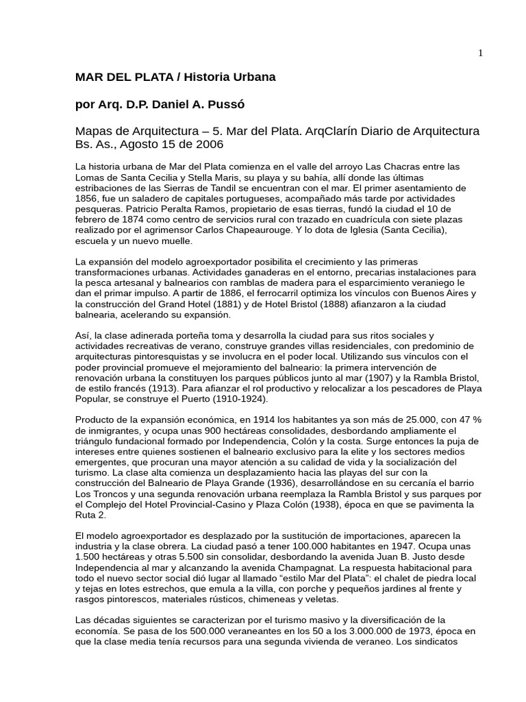 Mapa Clarín. PUSSO. MDP Historia Urbana | PDF