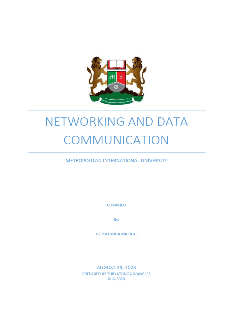 NCIT 212 Networking and Data Communication NOTES | PDF