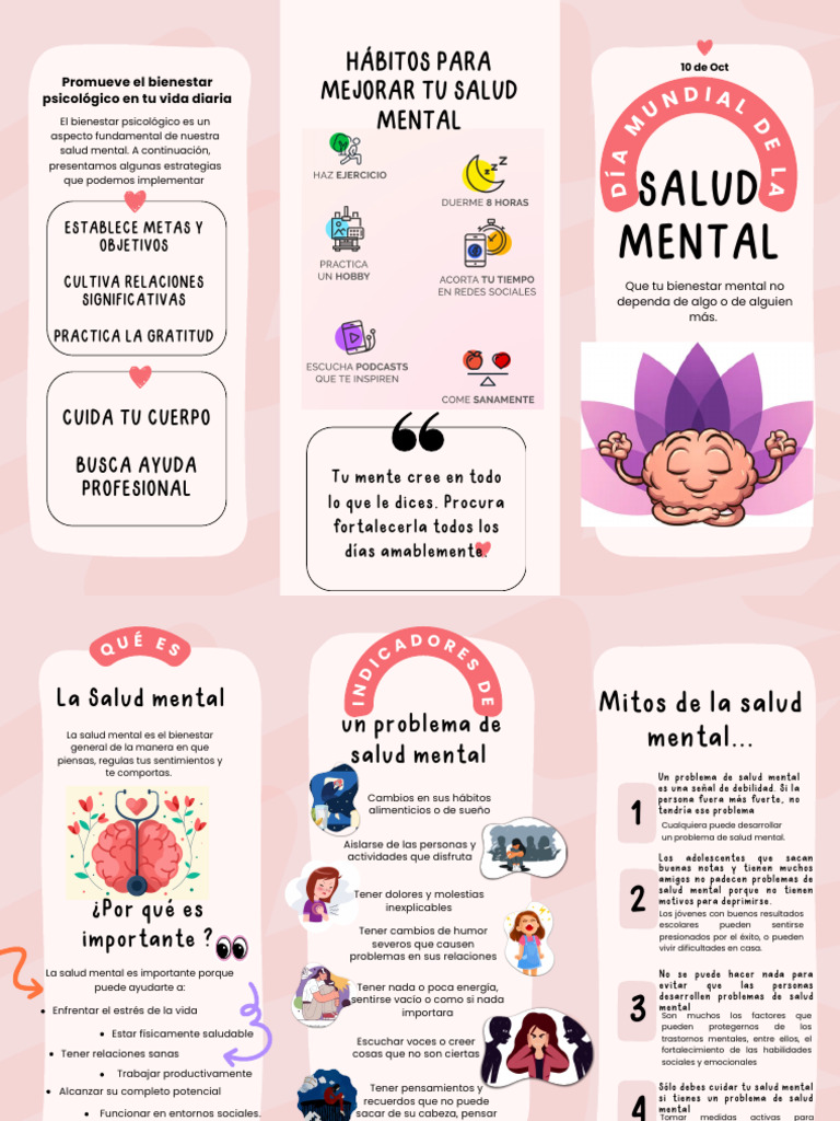 Tríptico Salud Mental | PDF | Salud mental | Mente