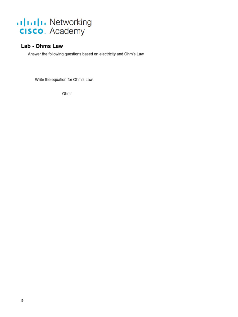 3.2.1.3 Lab - Ohms Law | PDF