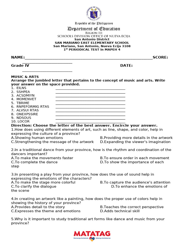 First Periodical Test | PDF