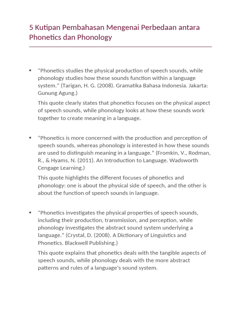 The Differences Between Phonetic And Phonology Pdf