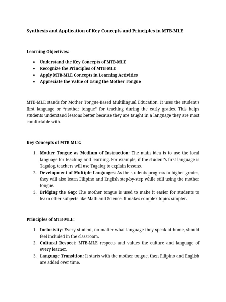 Synthesis and Application of Key Concepts and Principles | PDF