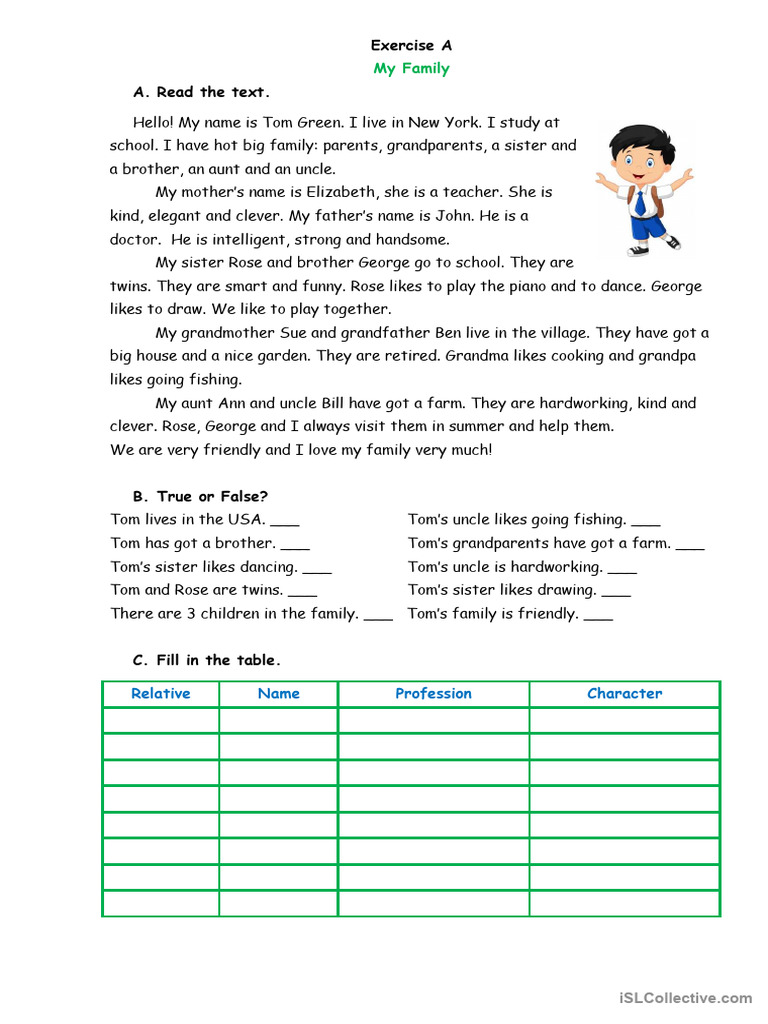 Reading My Family 1 | PDF