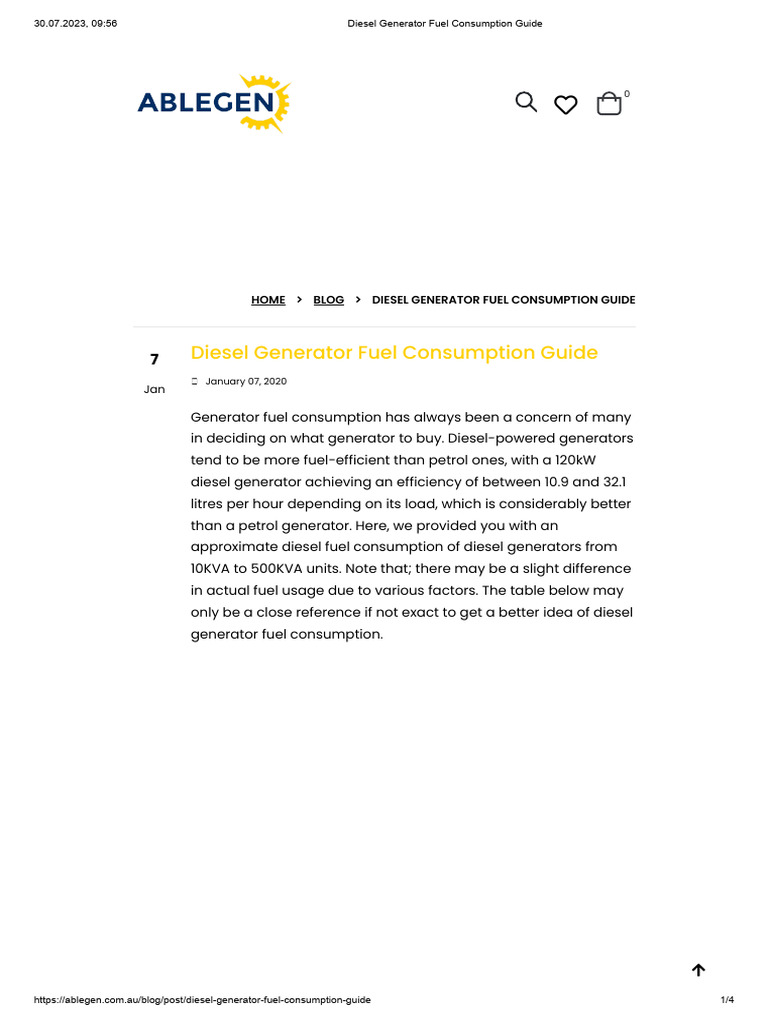 Diesel Generator Fuel Consumption Guide | PDF