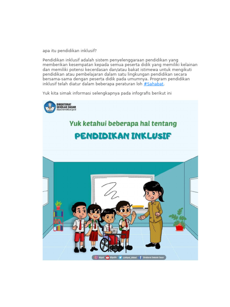 pengertian pendidikan inklusif | PDF
