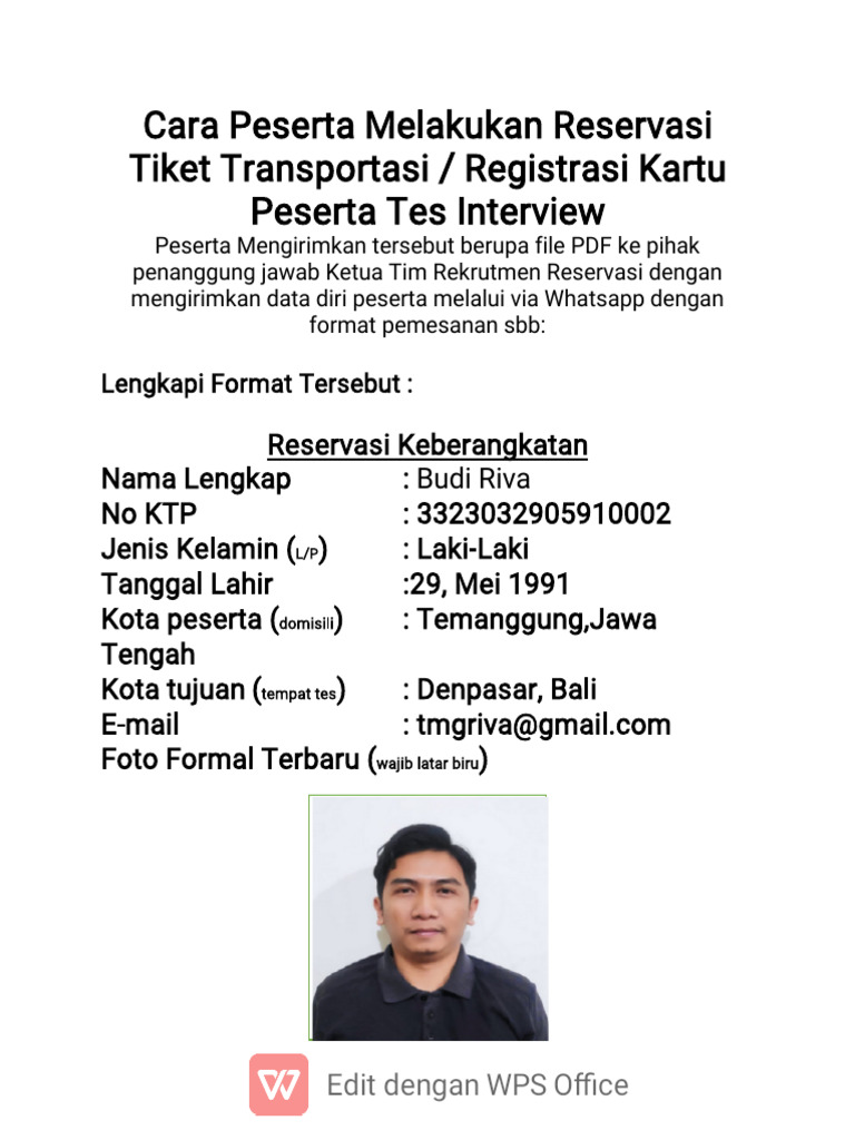 Reservasi Keberangkatan | PDF