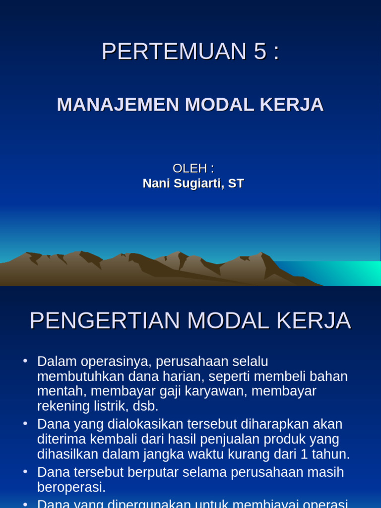 Management Modal Kerja | PDF