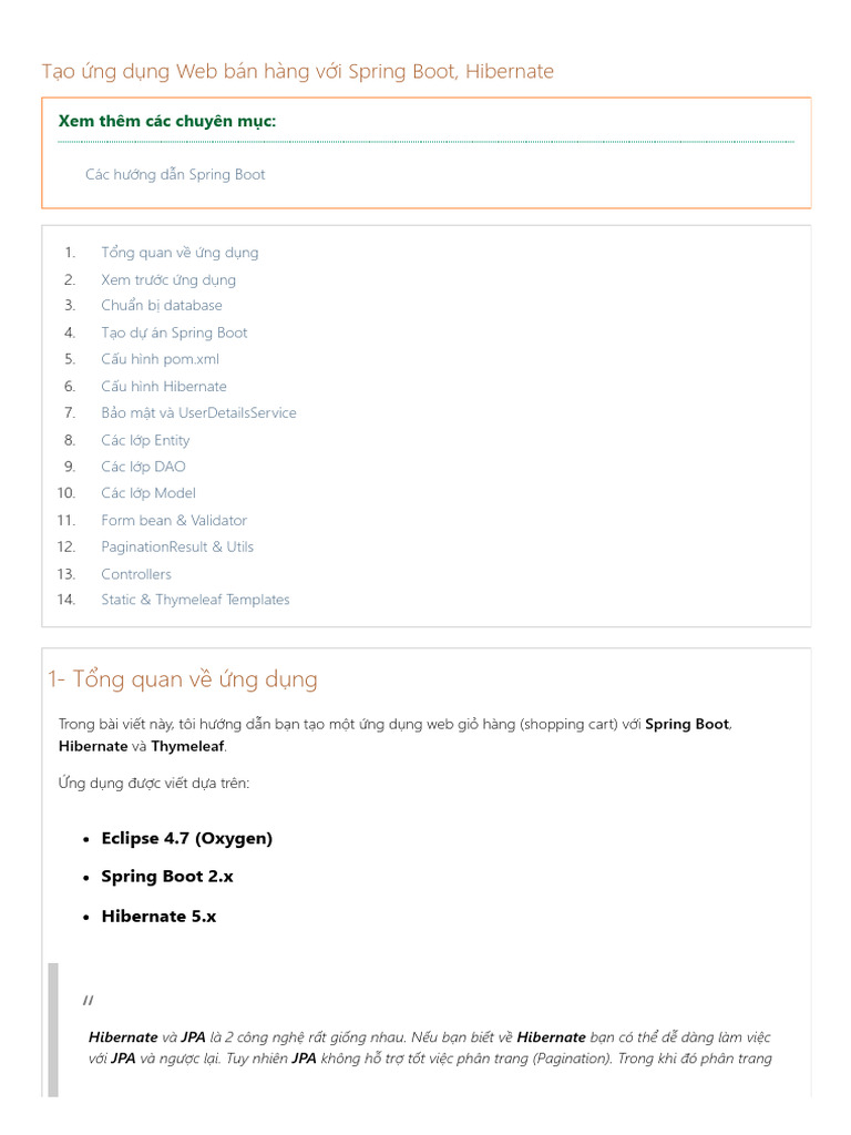 T o NG D NG Web Bán Hàng V I Spring Boot, Hibernate | PDF