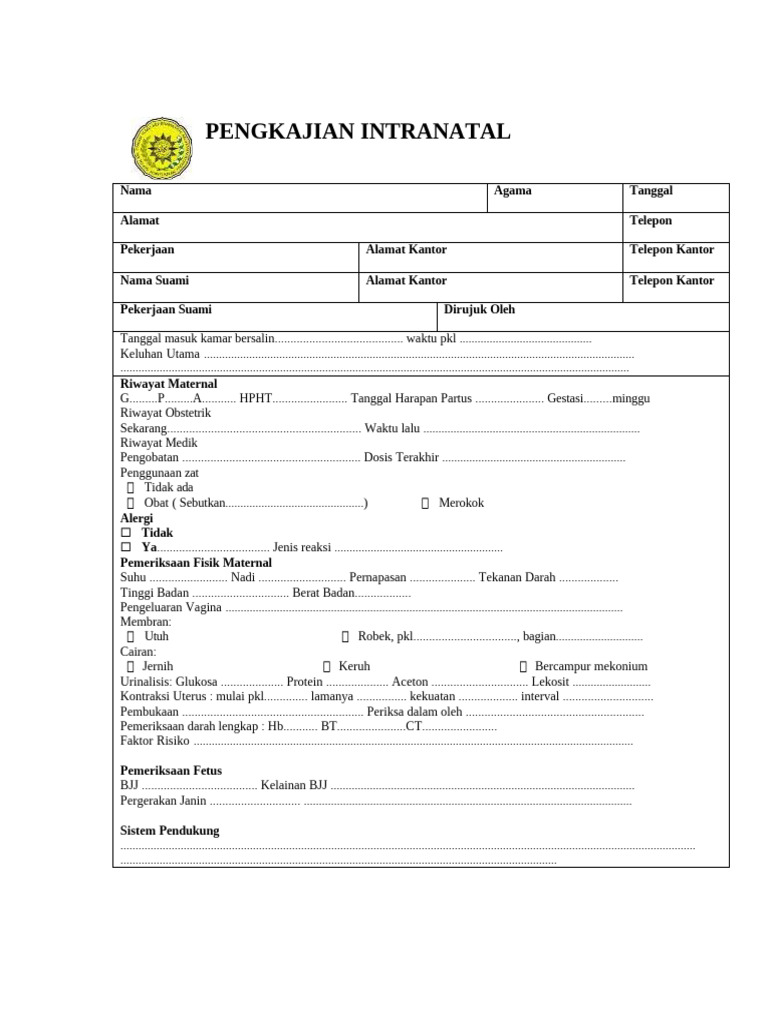 Askep Intranatal | PDF