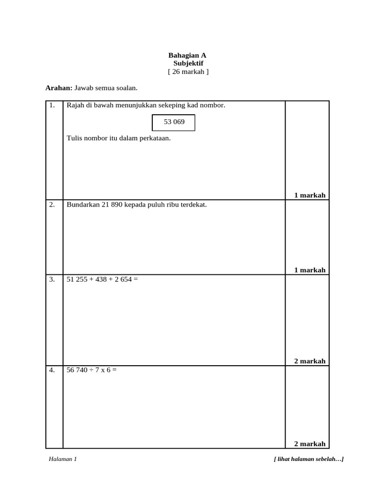 Uasa MT3 THN 4 2024 | PDF