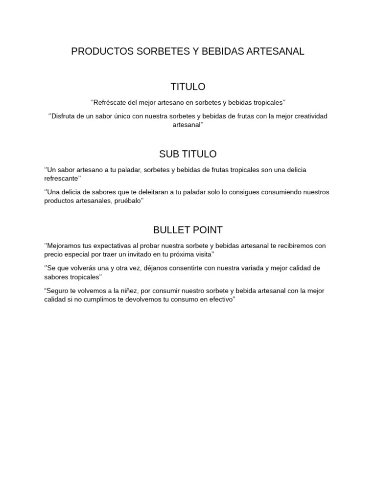 Titulo, Subtitulo y Bulletpoint | PDF
