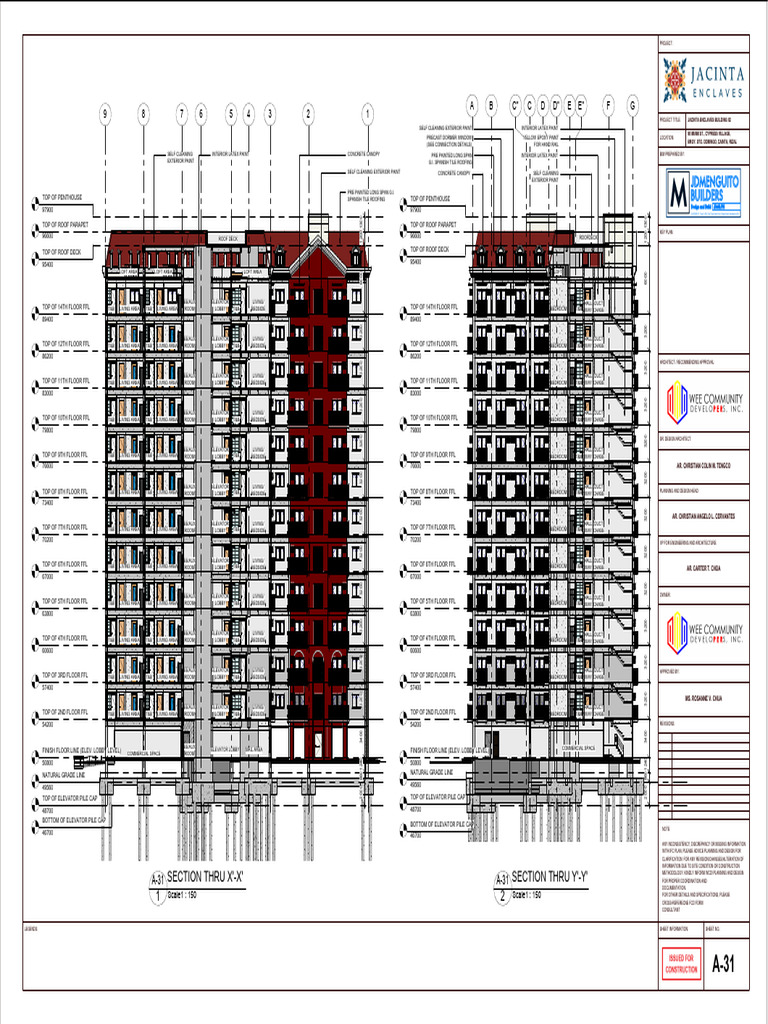 Section Thru Y'-Y' 2 Section Thru X'-X' 1: A B C D E F G C" D" E" 9 8 7 6 5 4 3 2 1 | PDF