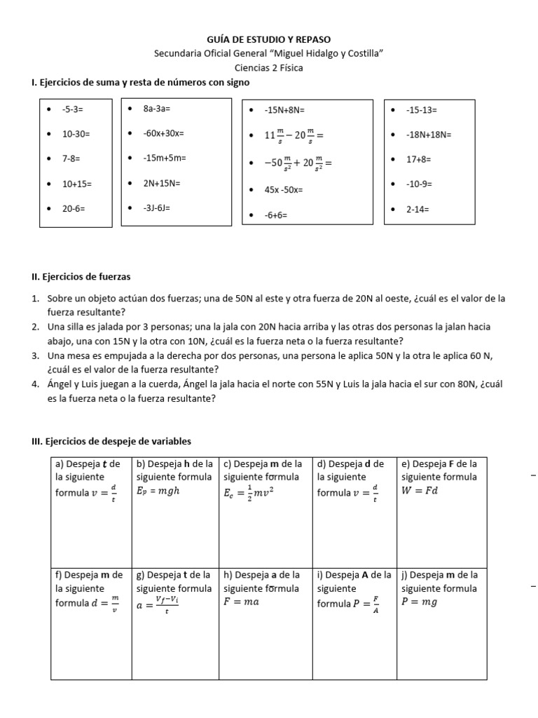 Guía de estudio y repaso | PDF