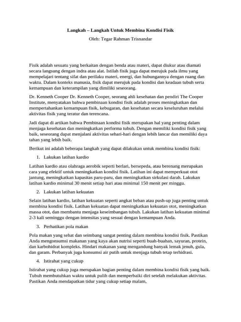 Pembinaan Kondisi Fisik | PDF