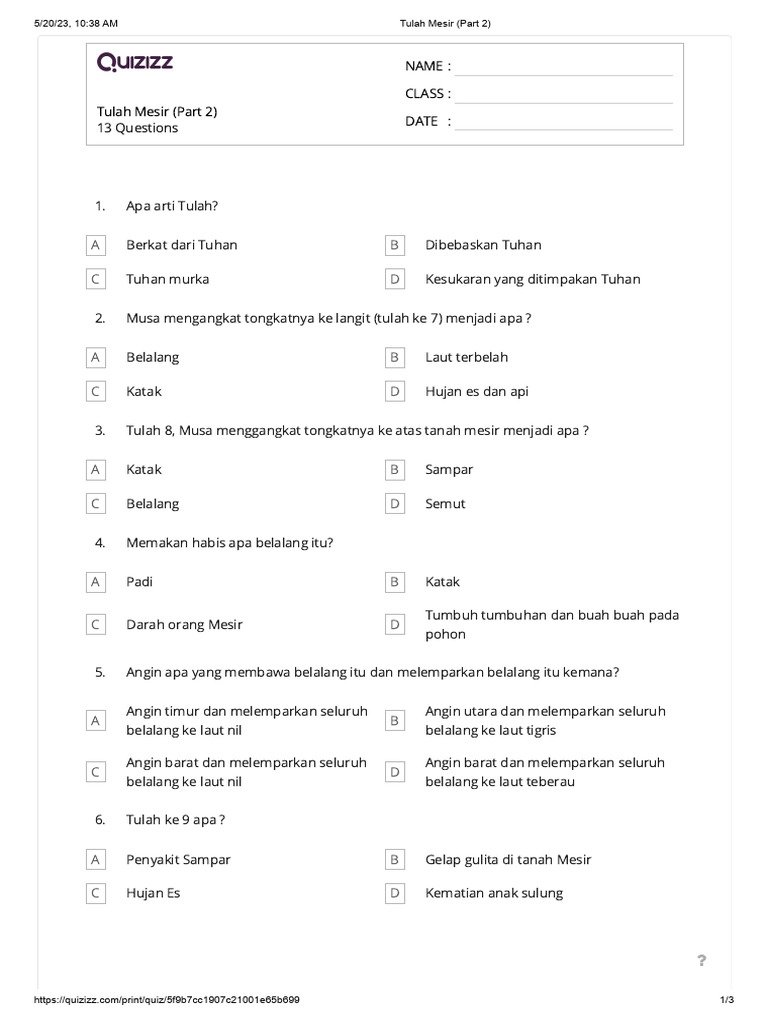 Tulah Mesir (Part 2) | PDF