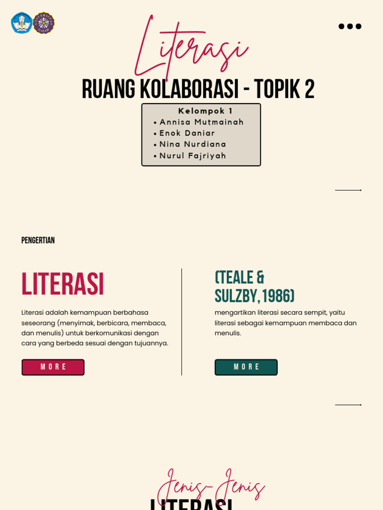 Presetasi Kelompok Sosiokultural_literasi | PDF