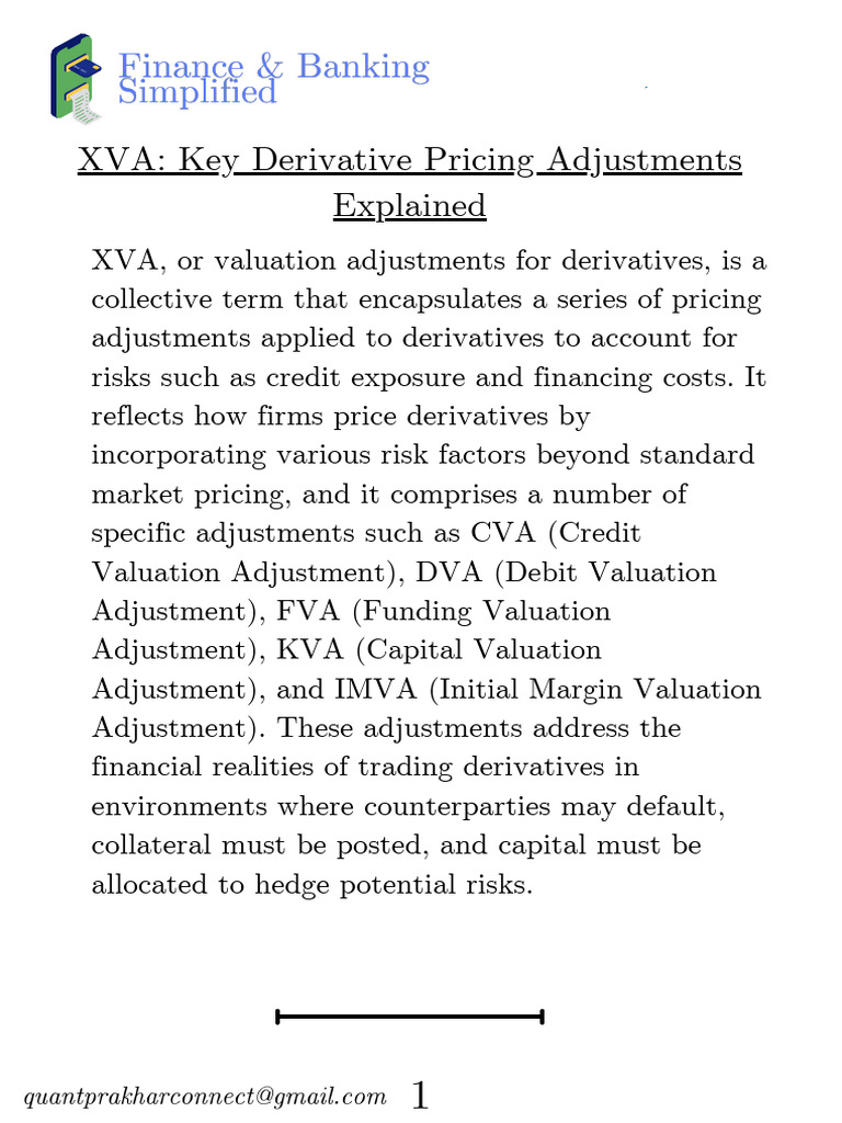 XVA: Key Derivative Pricing Adjustments Explained | PDF