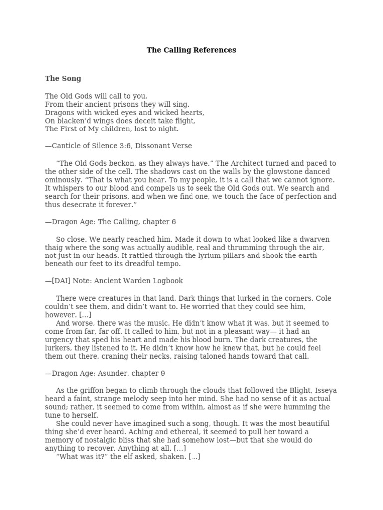 The Calling References | PDF