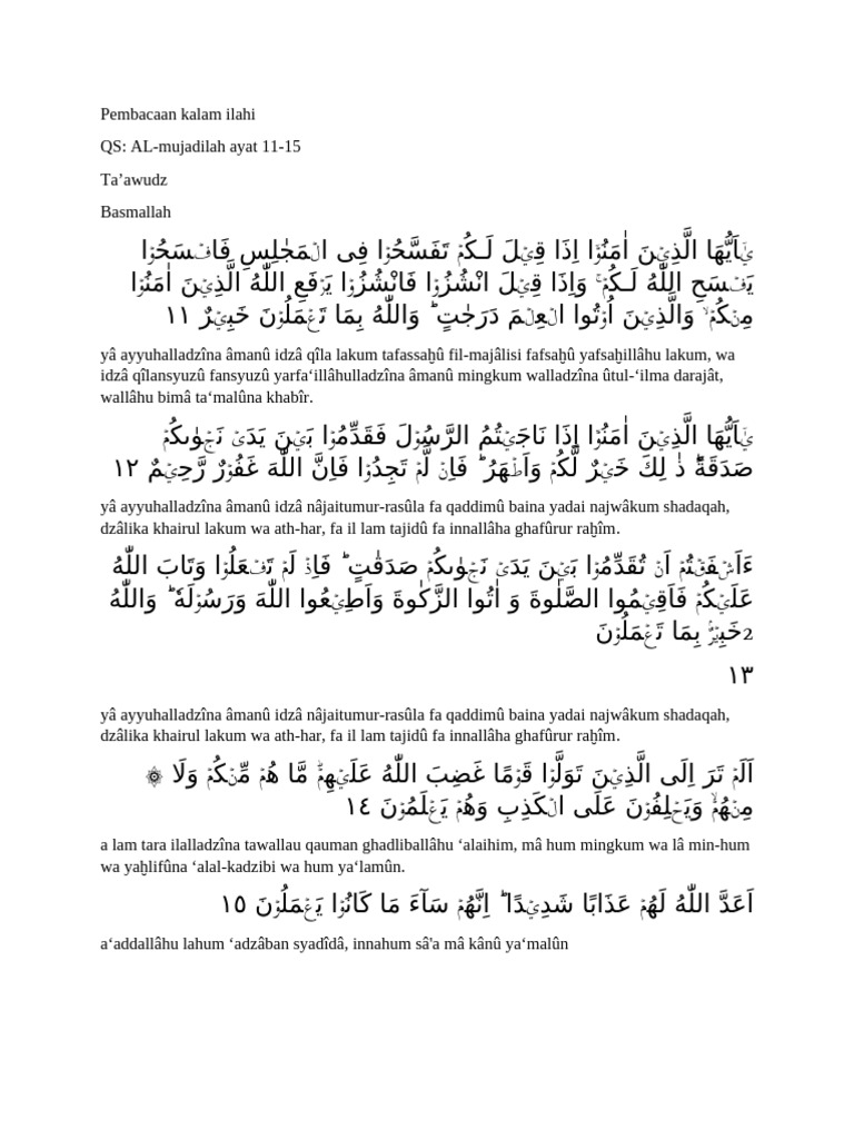 Pembacaan kalam ilahi | PDF