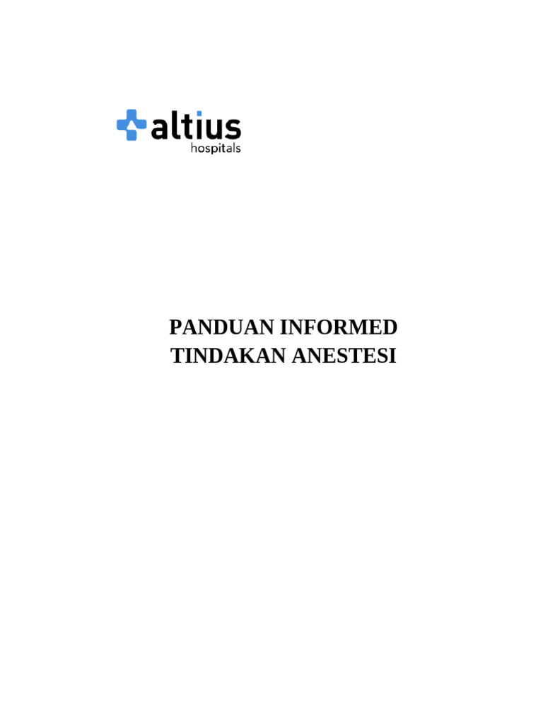 Panduan Informed Consent Tindakan Anestesi Pdf