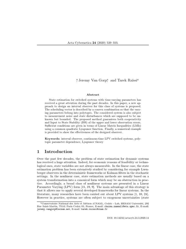 On Interval Observer Design For Continuous-Time LPV Switched Systems | PDF