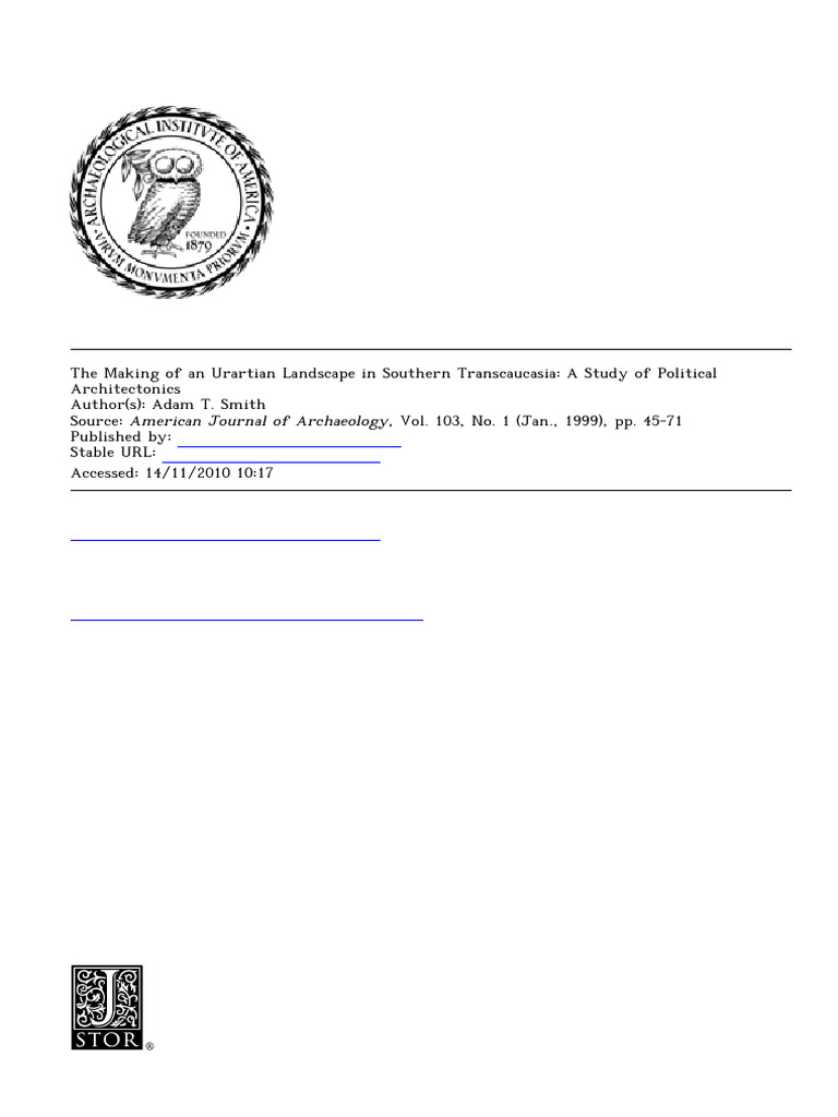 The Making of An Urartian Landscape in S | PDF