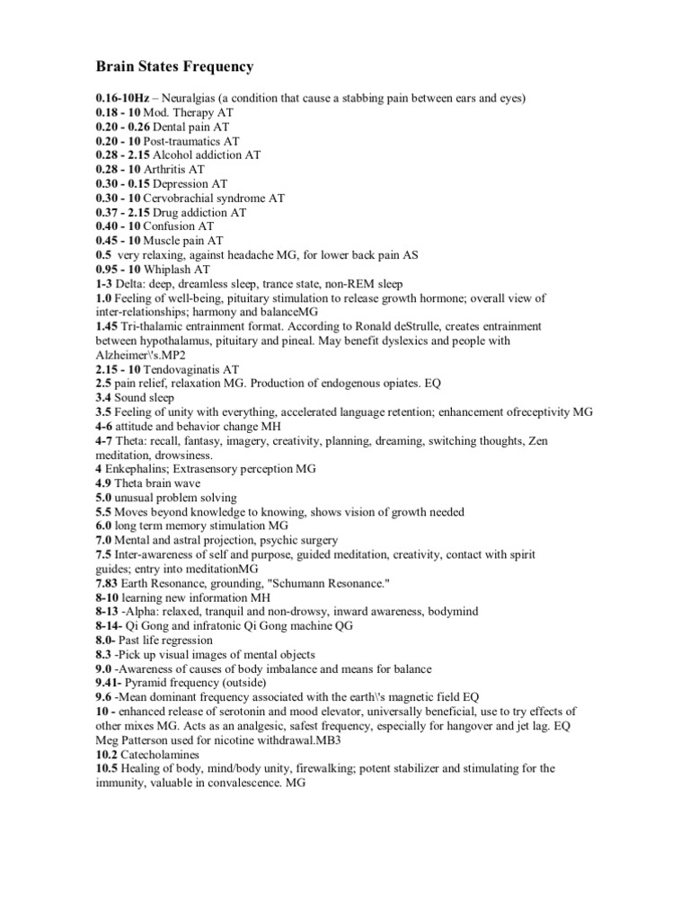 Brain States Frequency | PDF