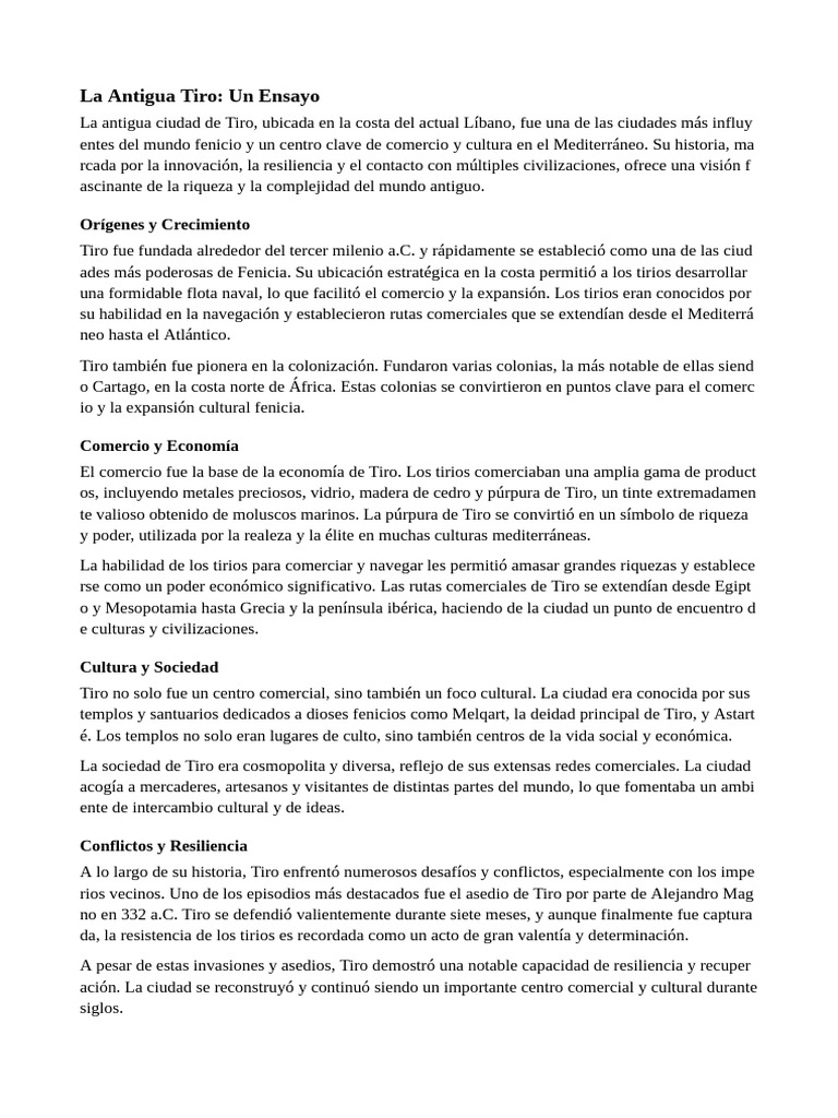 Tiro: Centro Comercial Fenicio | PDF | Fenicia | Viajes y turismo
