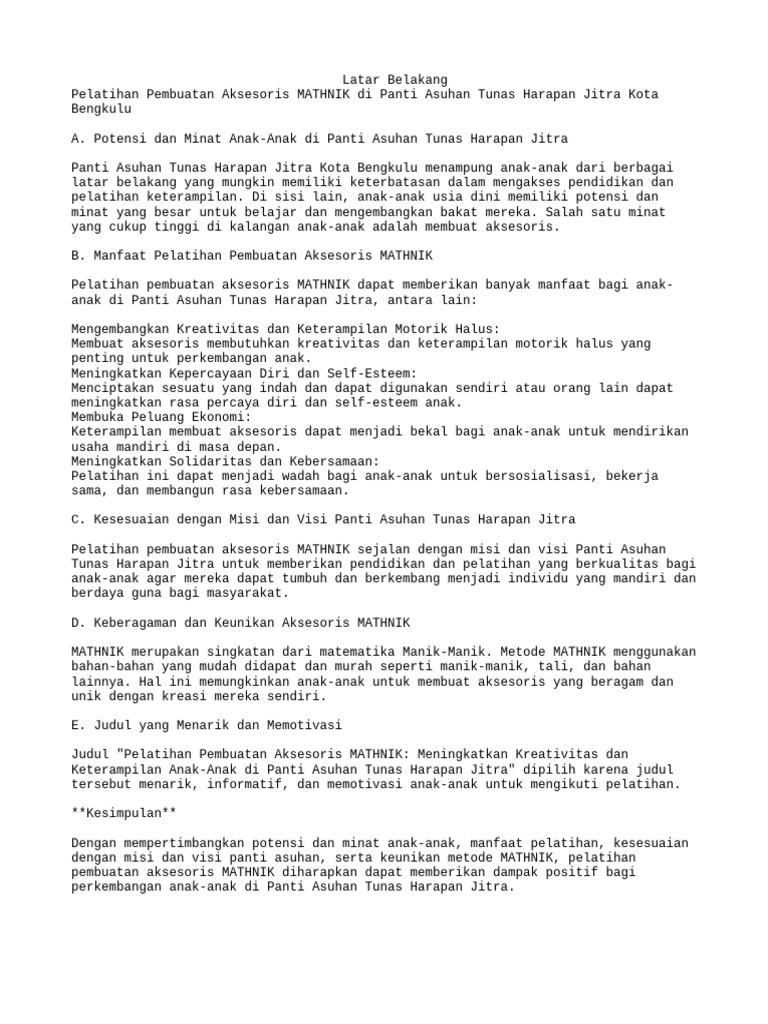 Latar Belakang | PDF