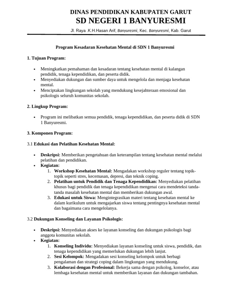 Program Kesadaran Kesehatan Mental | PDF