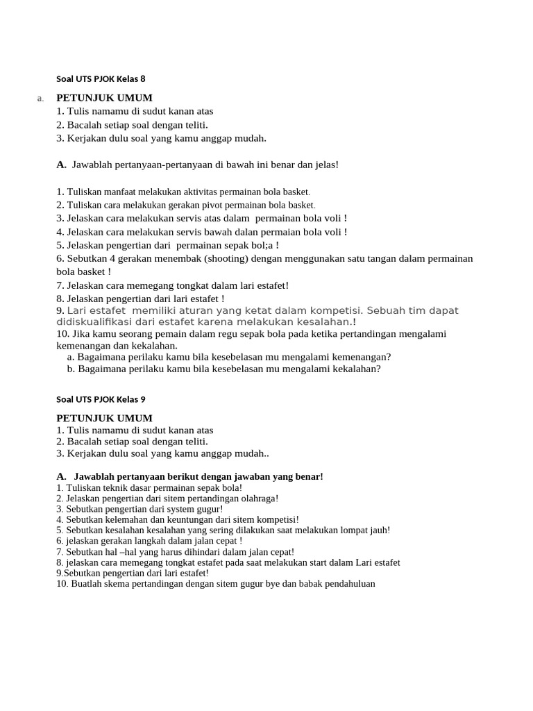 UTS Ganjil 2024 | PDF