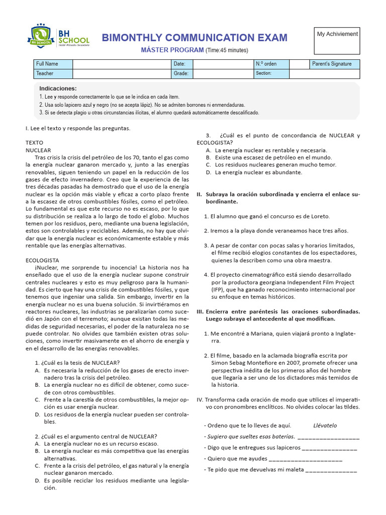 Ex. Bim. (3.er bim.) | PDF